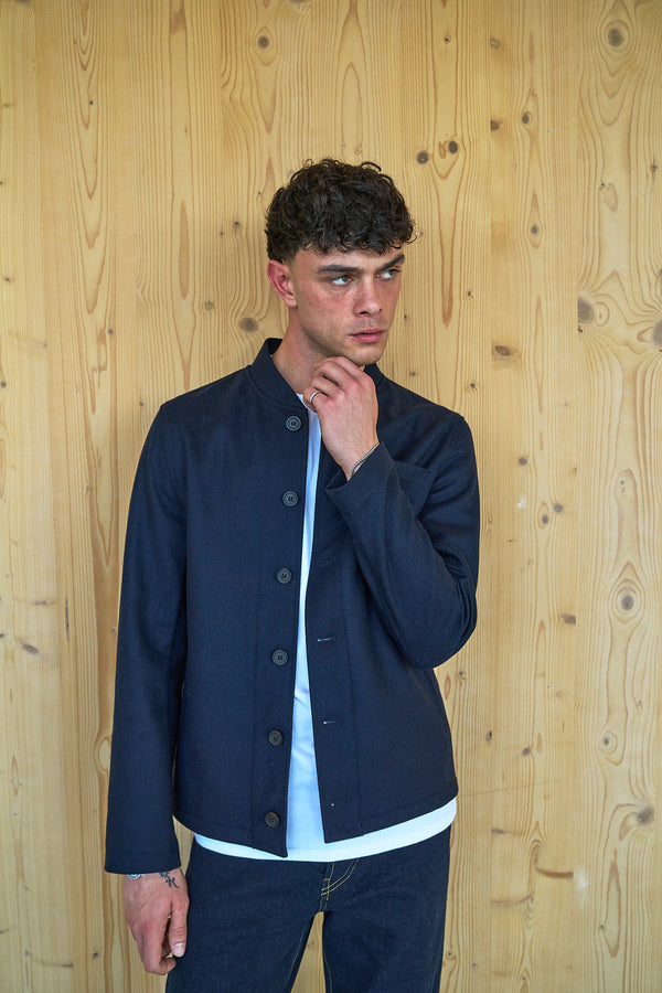 Aldgate Shacket - Navy Wool - Wear London