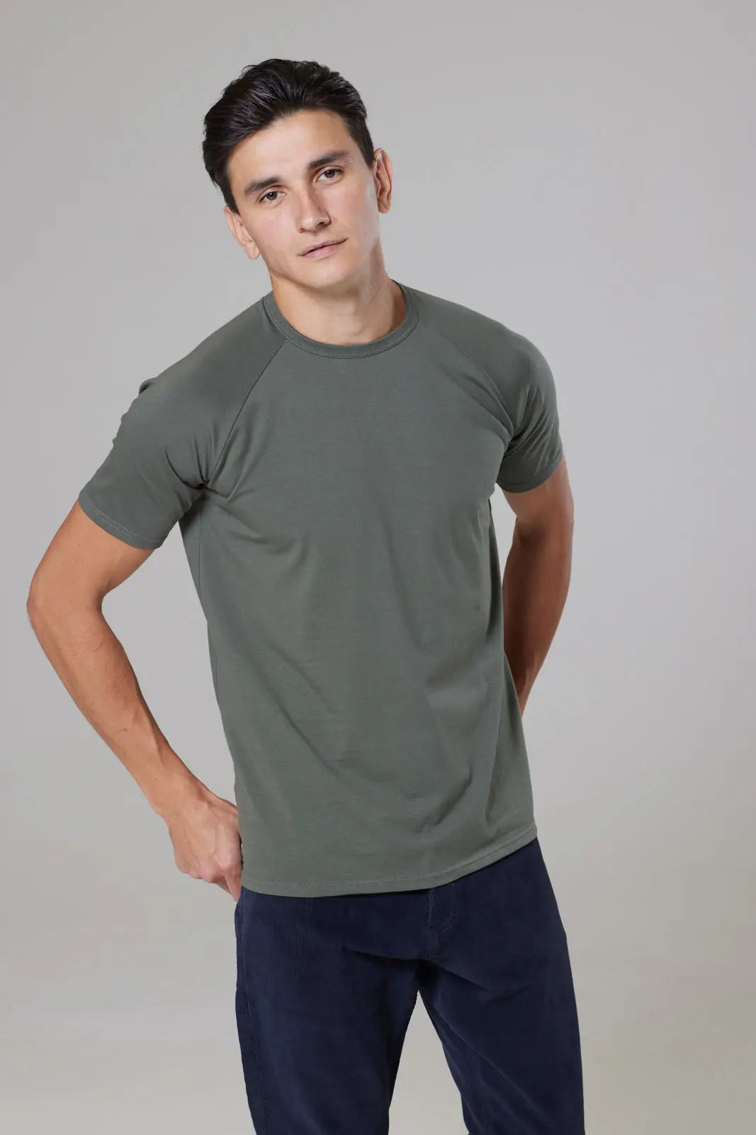 Stylish Hoxton Short sleeve t-shirt - Olive Colour - Elegant Jersey Tops